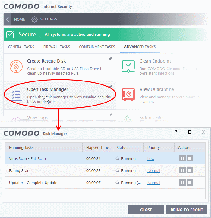 Manage CIS Tasks, Database Management, Task List Software | Internet Security